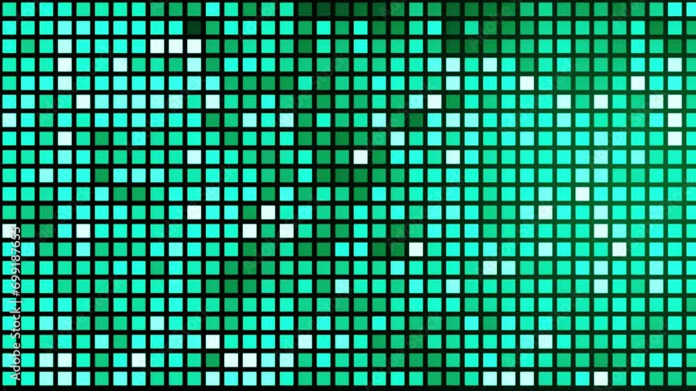 Pixelated background randomly changing the colors of pixels and squares ...