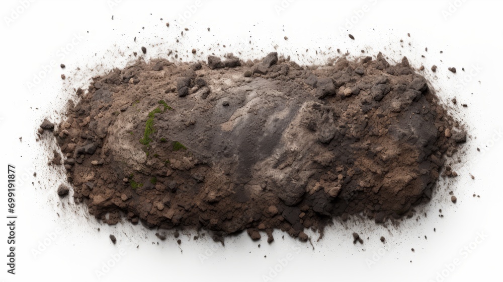 Dirty earth on white background. Natural soil texture isolated on white ...
