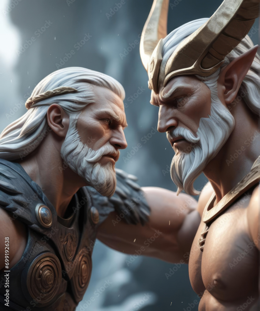 Vidar, the Avenging Norse Deity - Abstract 3D sculpture of Vidar, the ...