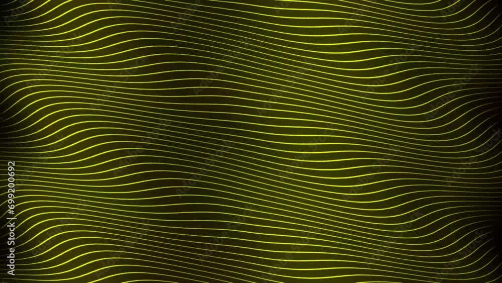 Abstract wave yellow lines loop animated video. 3d Abstract black ...