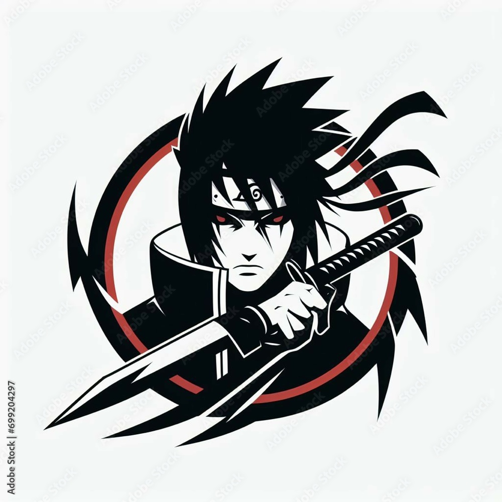 Sasuke vector logo white background Stock Illustration | Adobe Stock