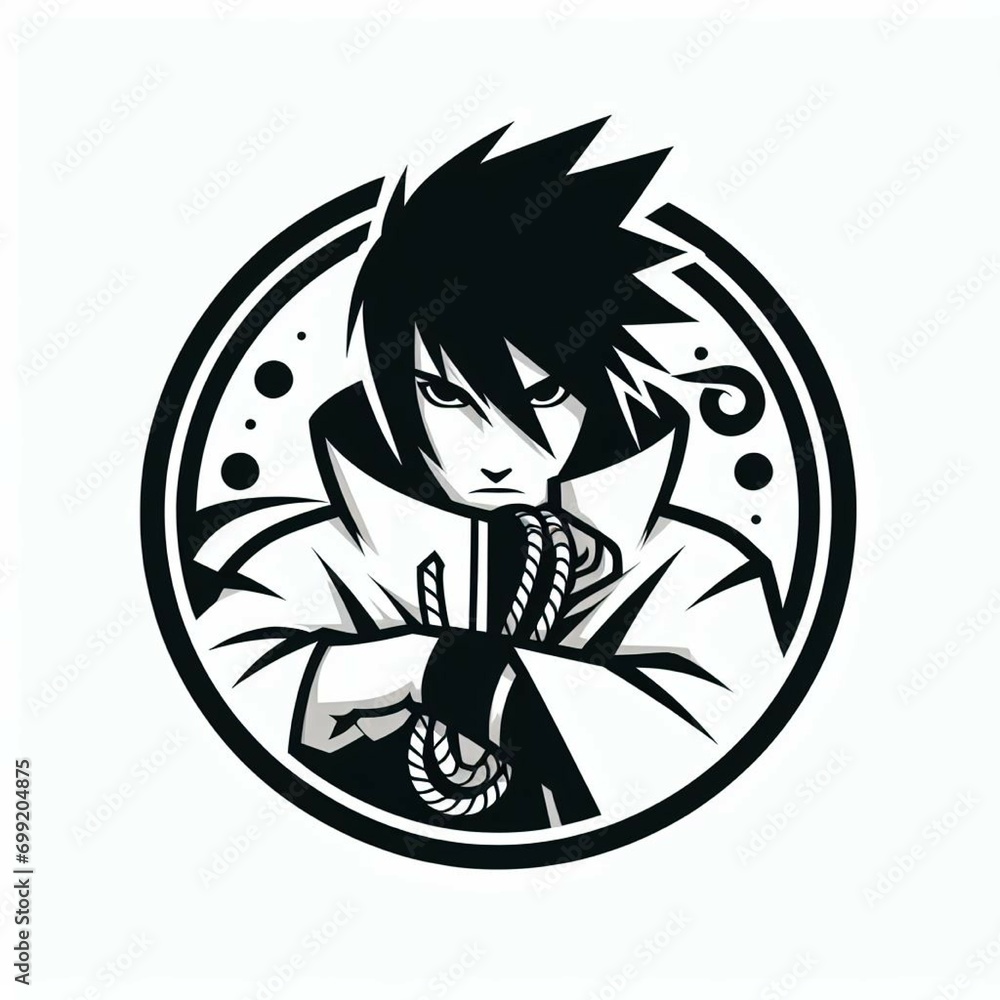Sasuke vector logo white background Stock Illustration | Adobe Stock