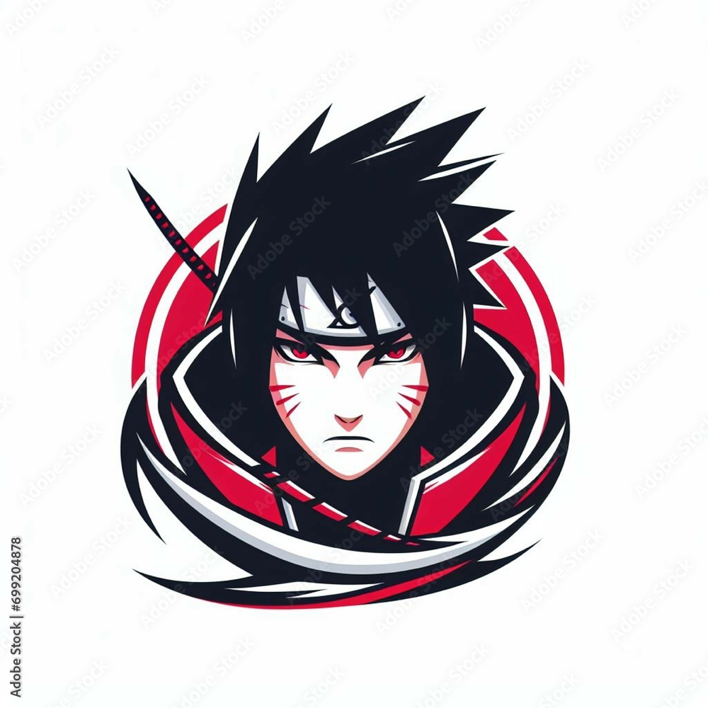 Sasuke vector logo white background Stock Illustration | Adobe Stock