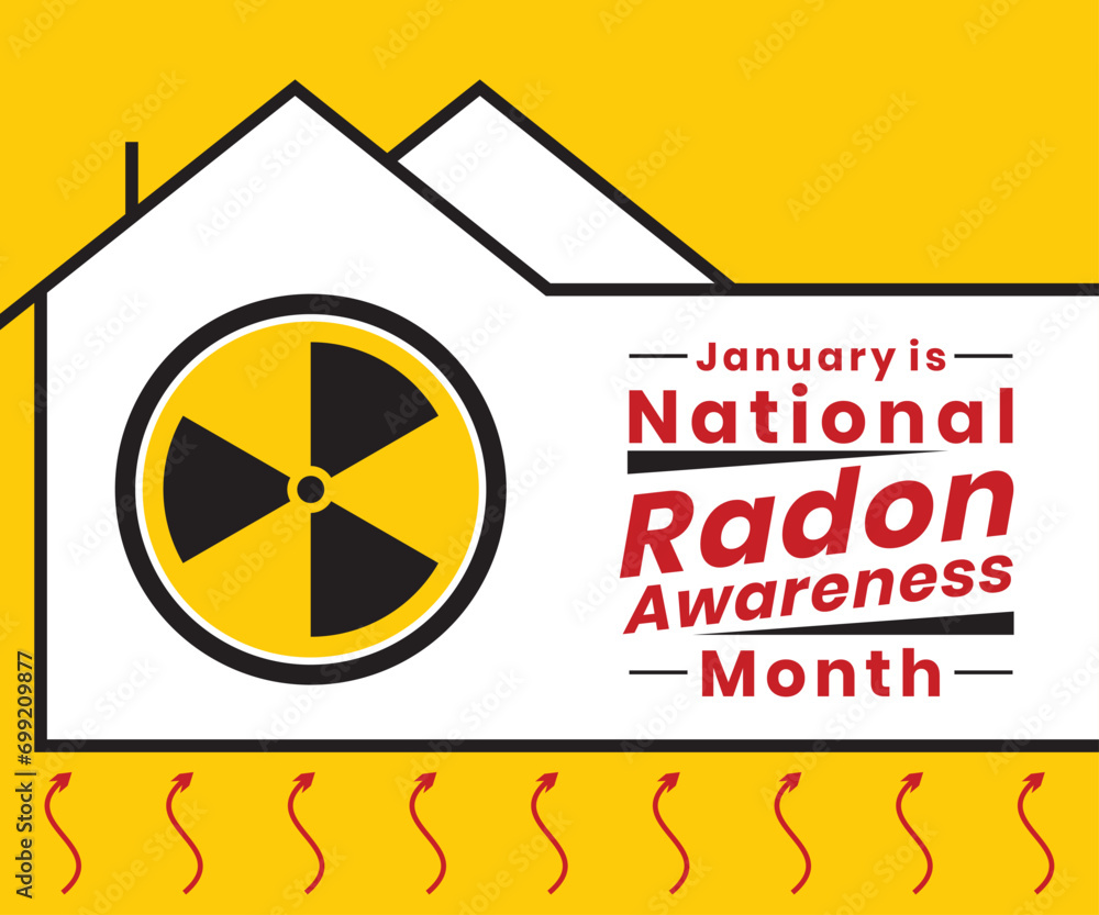 January is Radon Awareness Month design vector illustration. Stock ...