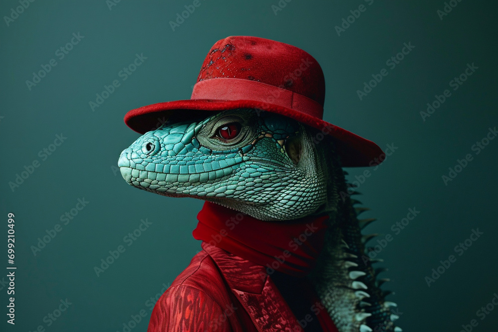 Minimalistic portrayal of reptilian-human hybrids in a fashionable ...