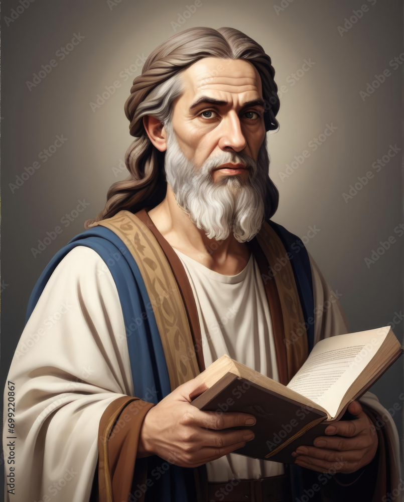 Prophet Isaiah - Realistic flat illustration of a biblical figure with ...