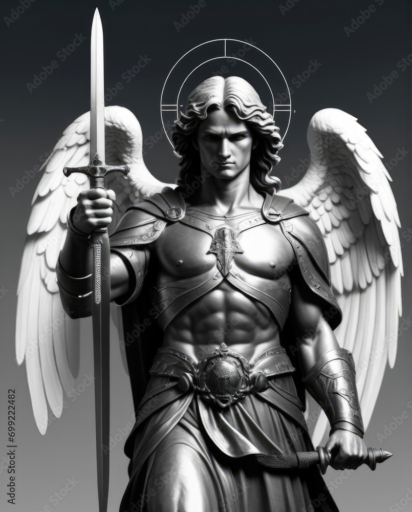 Archangel Michael - Realistic flat illustration of the biblical figure ...