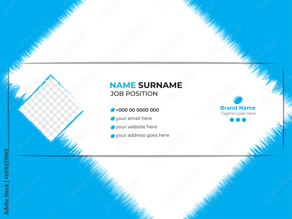 Unique, creative and modern email signature card design template with ...