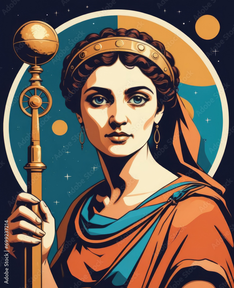 Hypatia - Mid-shot portrait of the ancient historical figure depicted ...