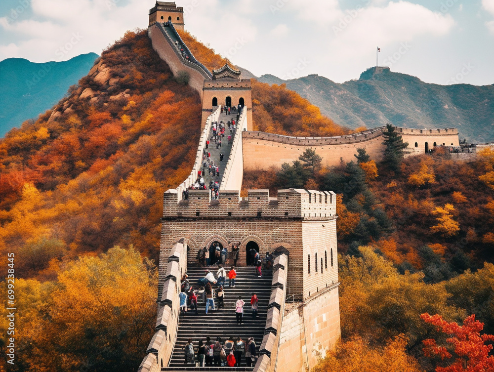 Ancient majesty embodied, the Great Wall of China meanders across ...