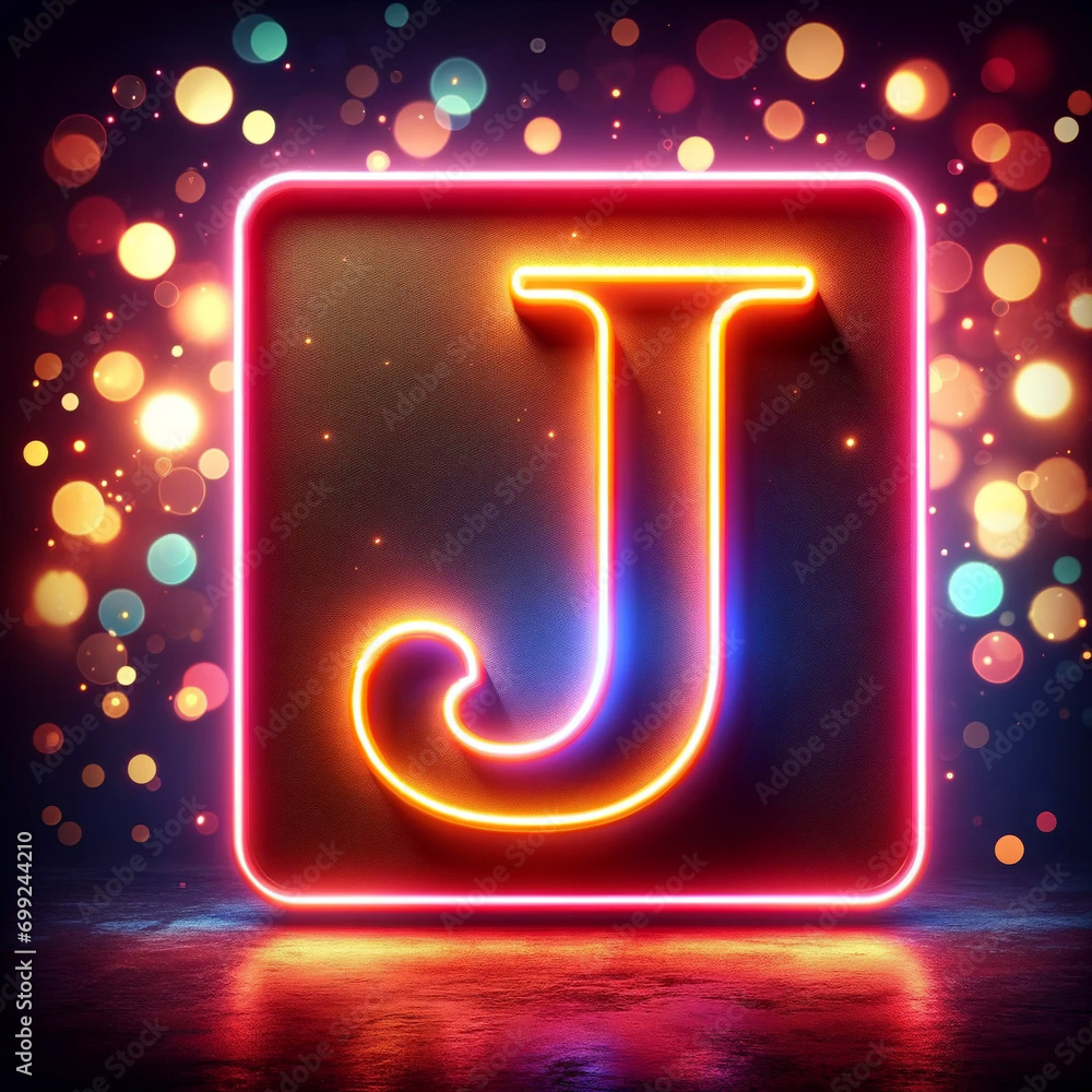 Jubilant Neon Letter J, neon letter J, light, alphabet, curve, electric ...