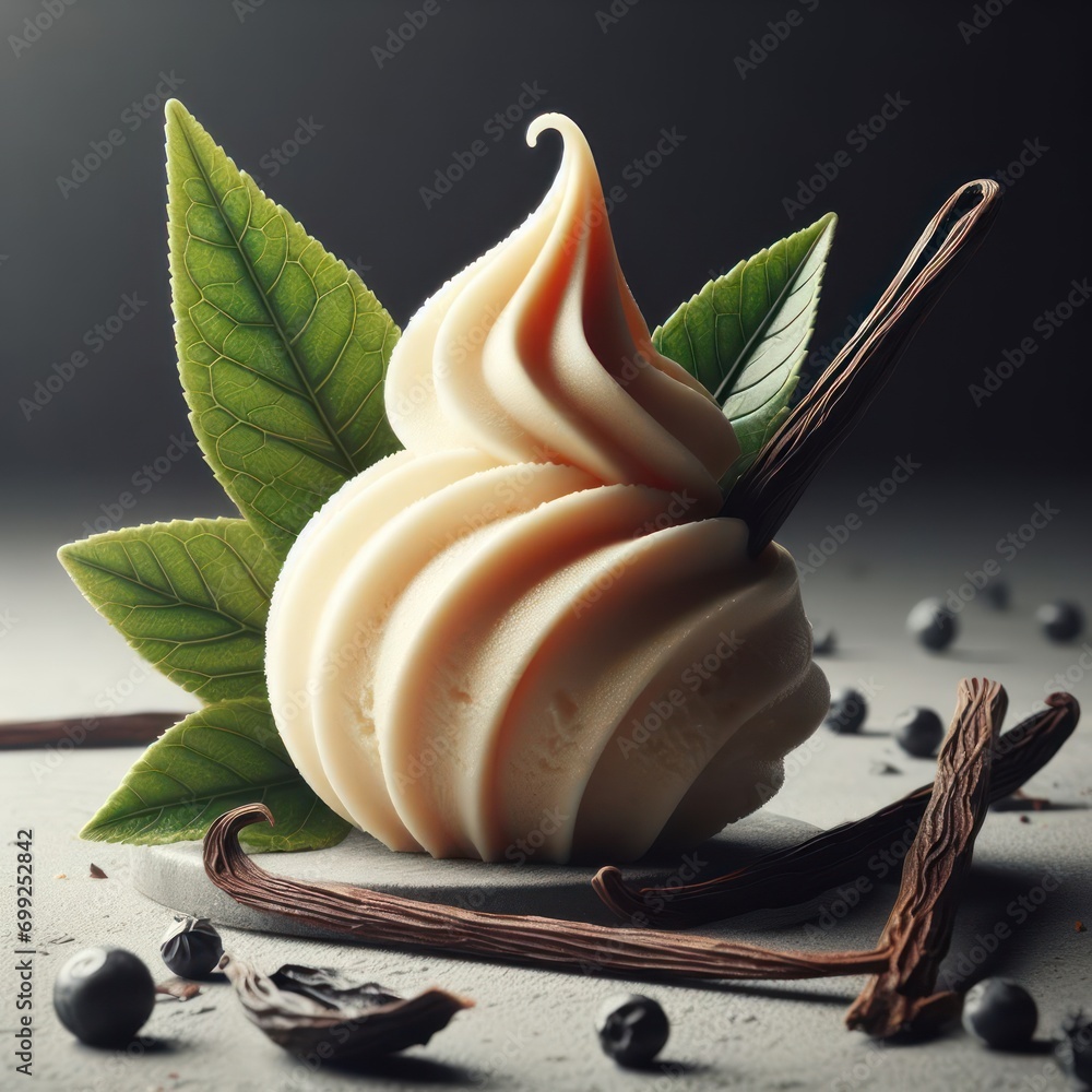 Tasty vanilla ice cream, helado de vainilla, Вкусное ванильное ...