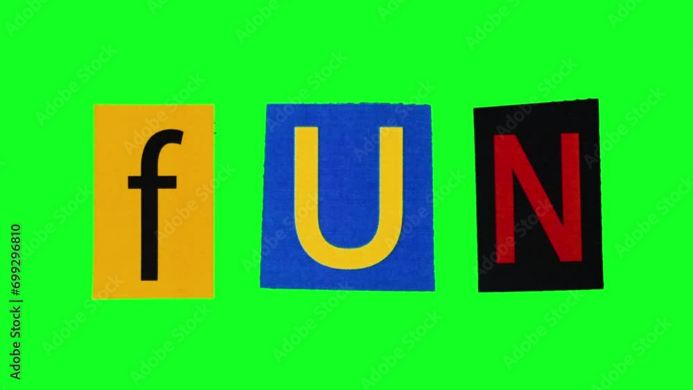 Vidéo Stock The title fun made of moving stickers with printed letters ...