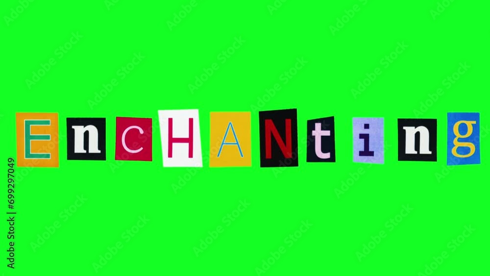 Template scenery of text enchanting made as loop stop motion animation ...