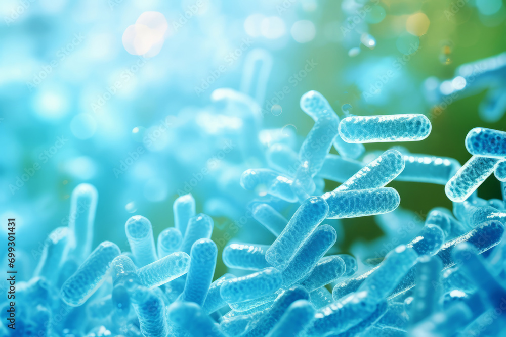 Bacillus bacteria. Bacterial infection as a microscopic background ...