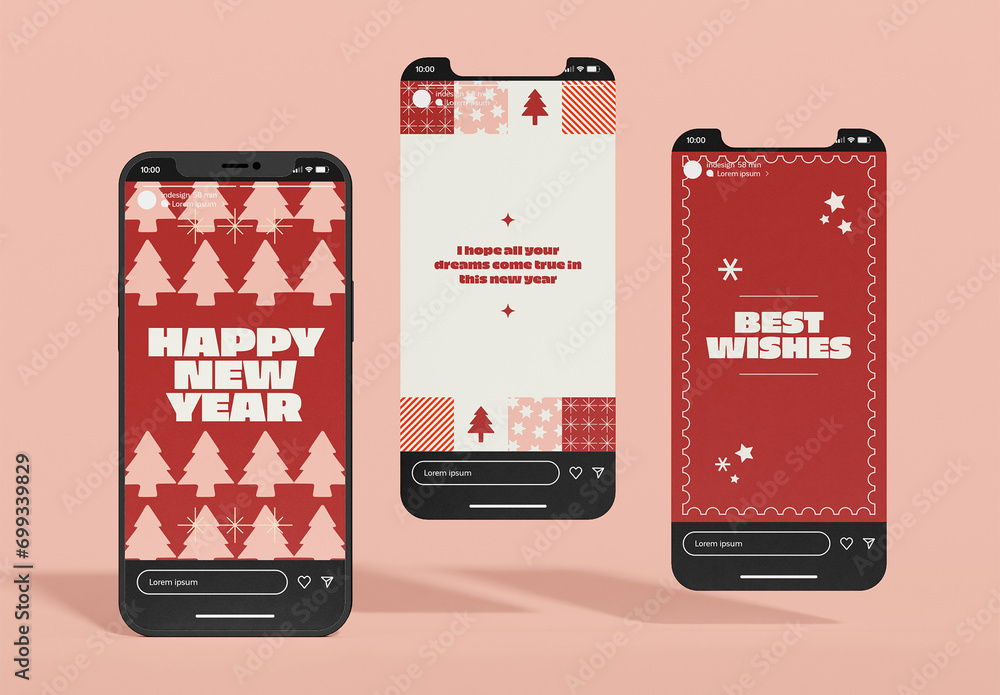 New Year Storys Layouts Stock Template | Adobe Stock
