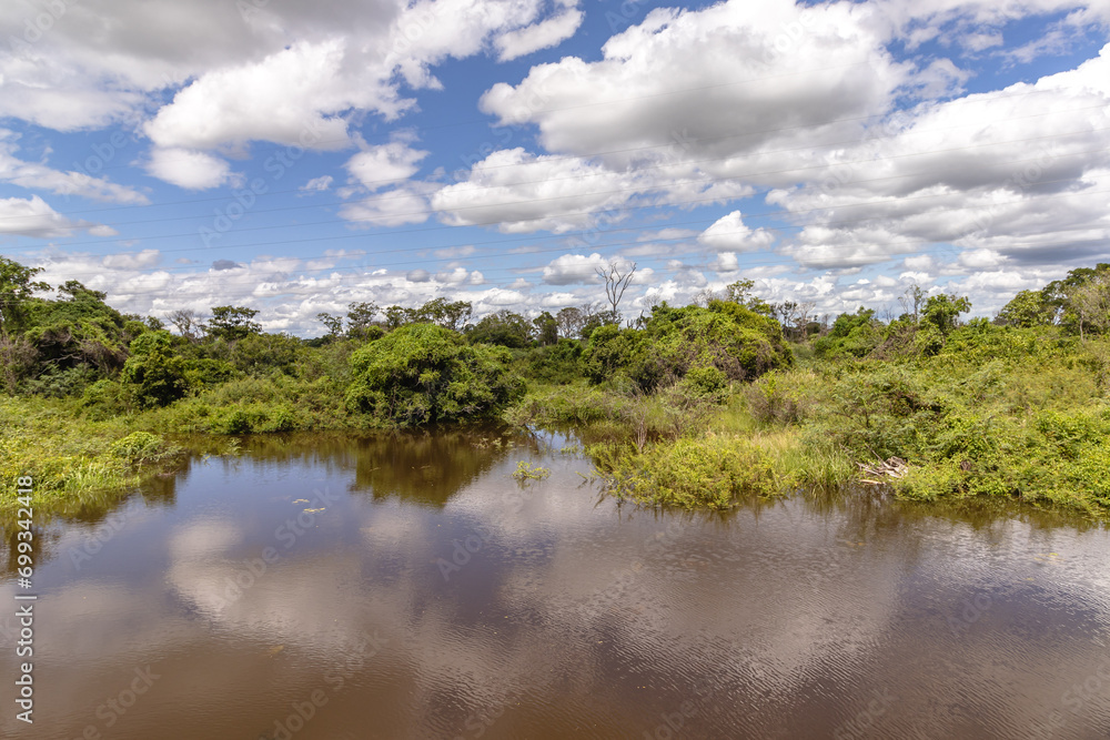 Foto de paisagem natural na cidade de Corumbá, região do Pantanal Sul ...