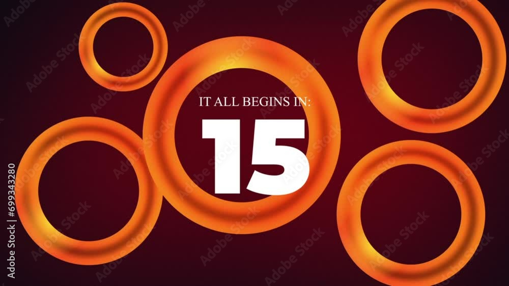Vidéo Stock New Year countdown counters orange color circle animated ...