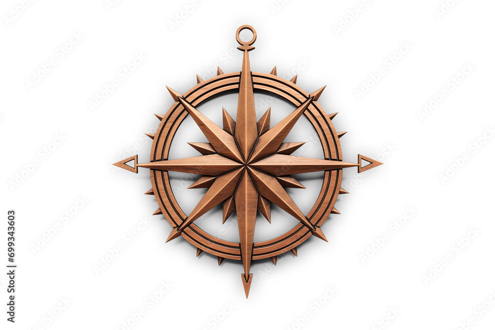 Vintage Wooden Compass Rose | Isolated on Transparent & White ...