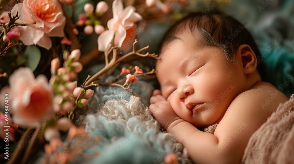 newborn cute baby professional studio photoshoot, beautiful decorated ...