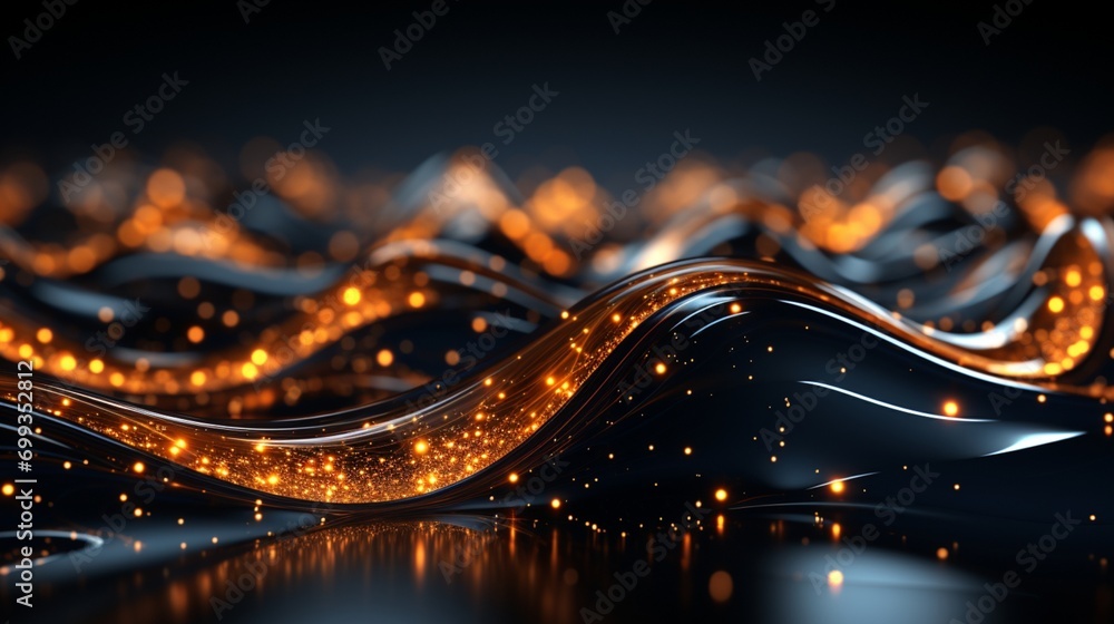 Revolutionize Your Screen: Dynamic Gold & Navy Waves in 64K Brilliance ...