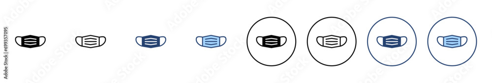Mask icon vector. Medical mask sign and symbol. Man face with mask icon ...