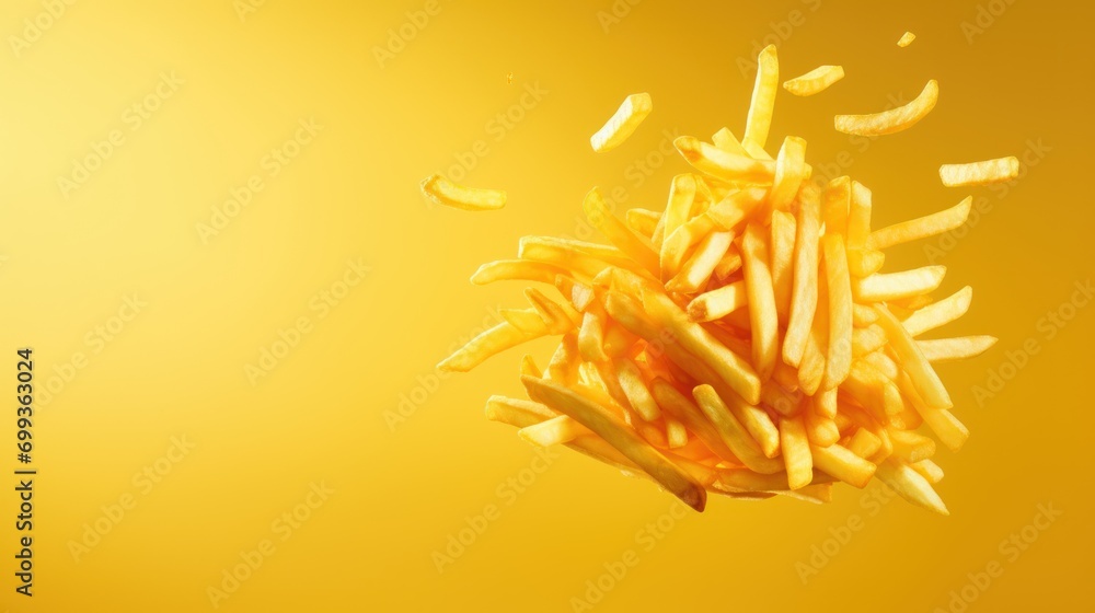 French fries floating in the air background,French fries falling Stock ...
