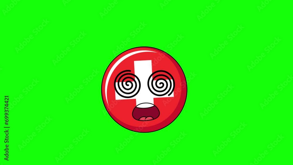 flag of swiss Face with spiral eyes, hypnotized expression Stock-Video ...