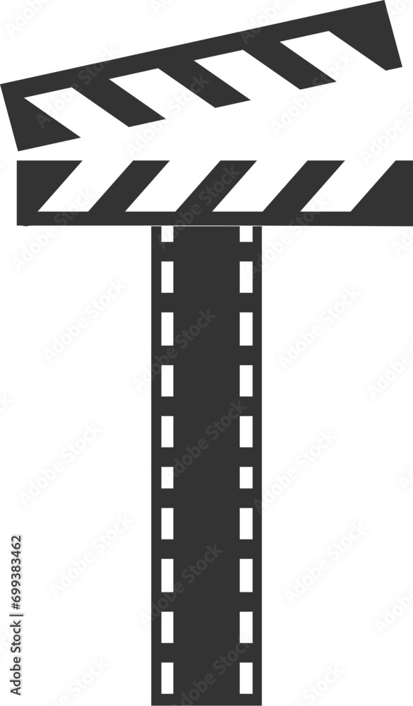 Modern letter T black and white film strip vector logo design Stock ...