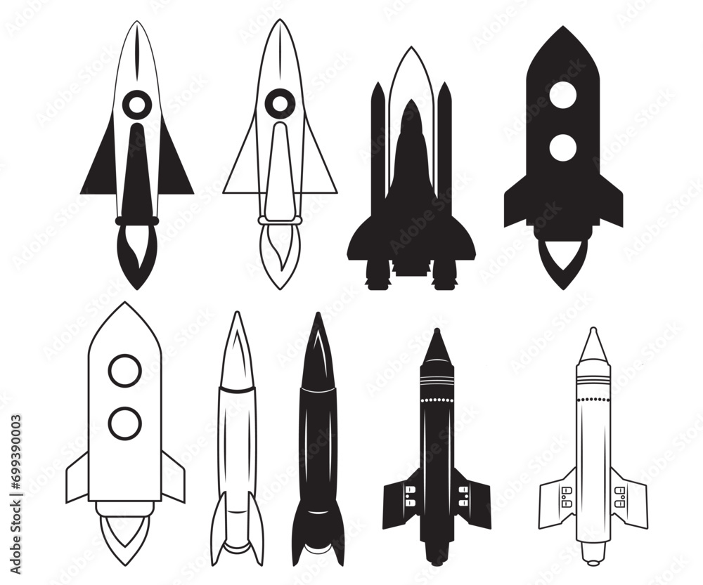 Rocket, Rocket svg Bundle, Spaceship, Rocket Clipart, Mid Century ...