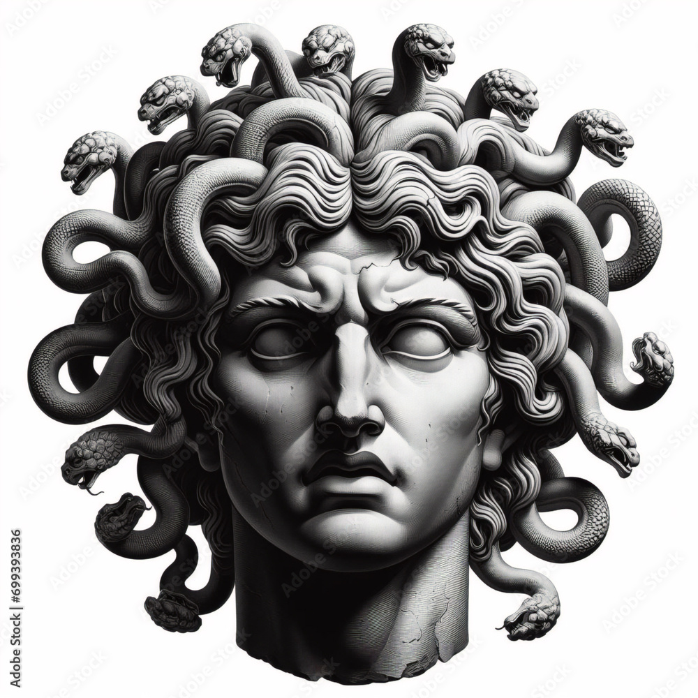 The Classic Depiction Of The Head Of The Gorgon Medusa From Ancient ...
