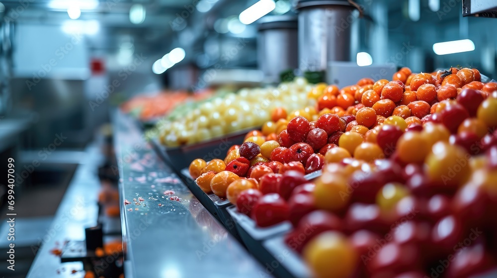 Frozen food products being processed through an automated cold chain ...
