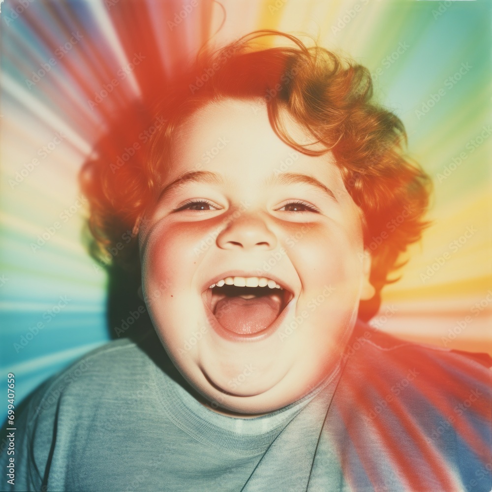 Rollercoaster Face, Insanely Happy Chubby Cheeks Boy, Photo Portrait ...