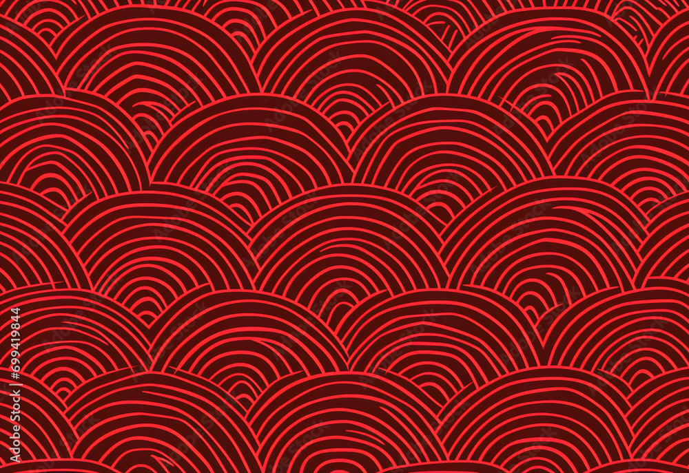 an oriental abstract red wallpaper with swirl pattern design Stock ...