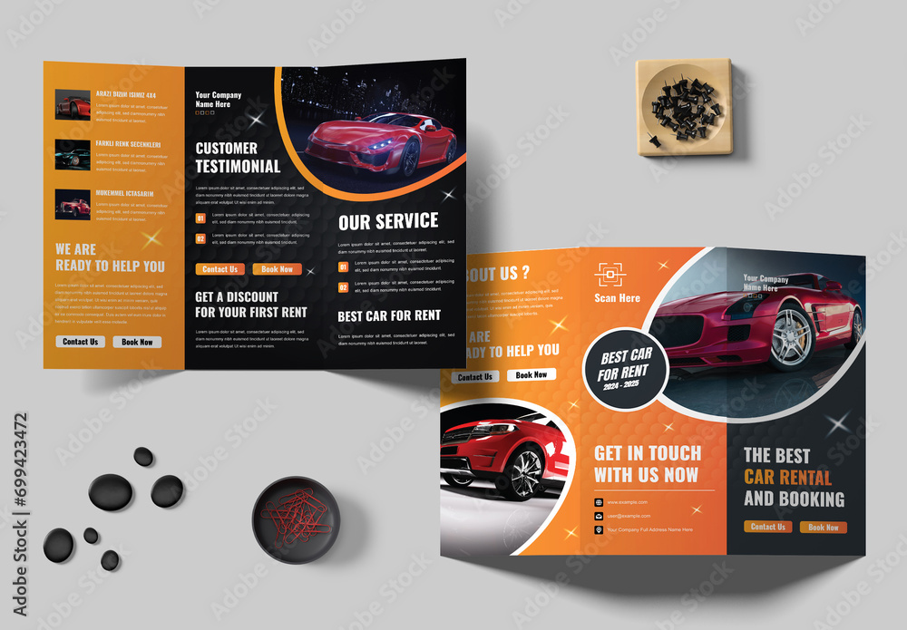 Automobile Introduction Tri Fold Templates Stock Template | Adobe Stock