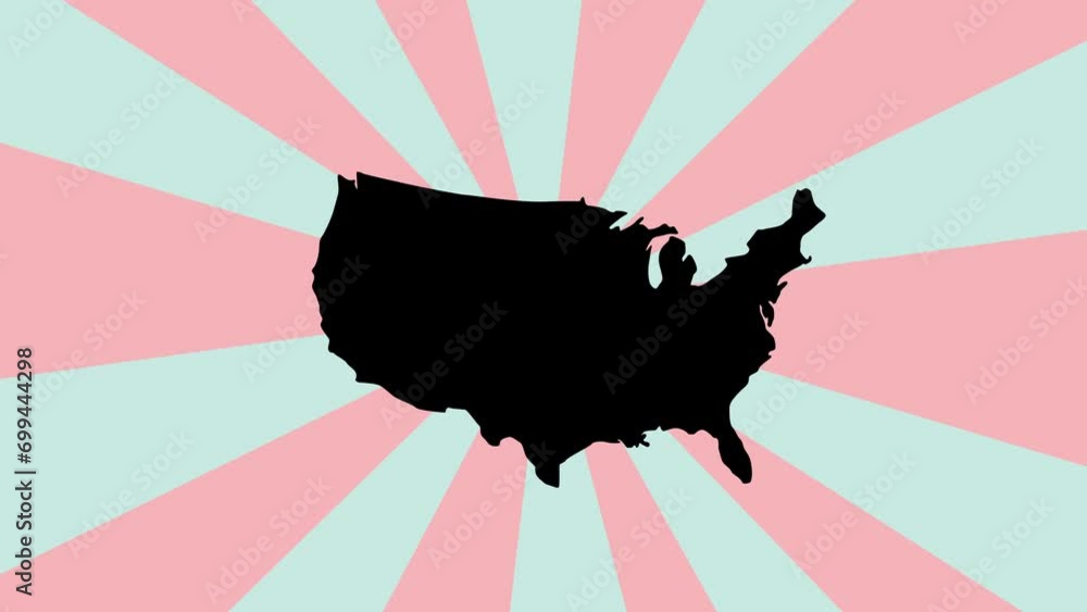 Animated United States map icon with a rotating background Stock Video ...
