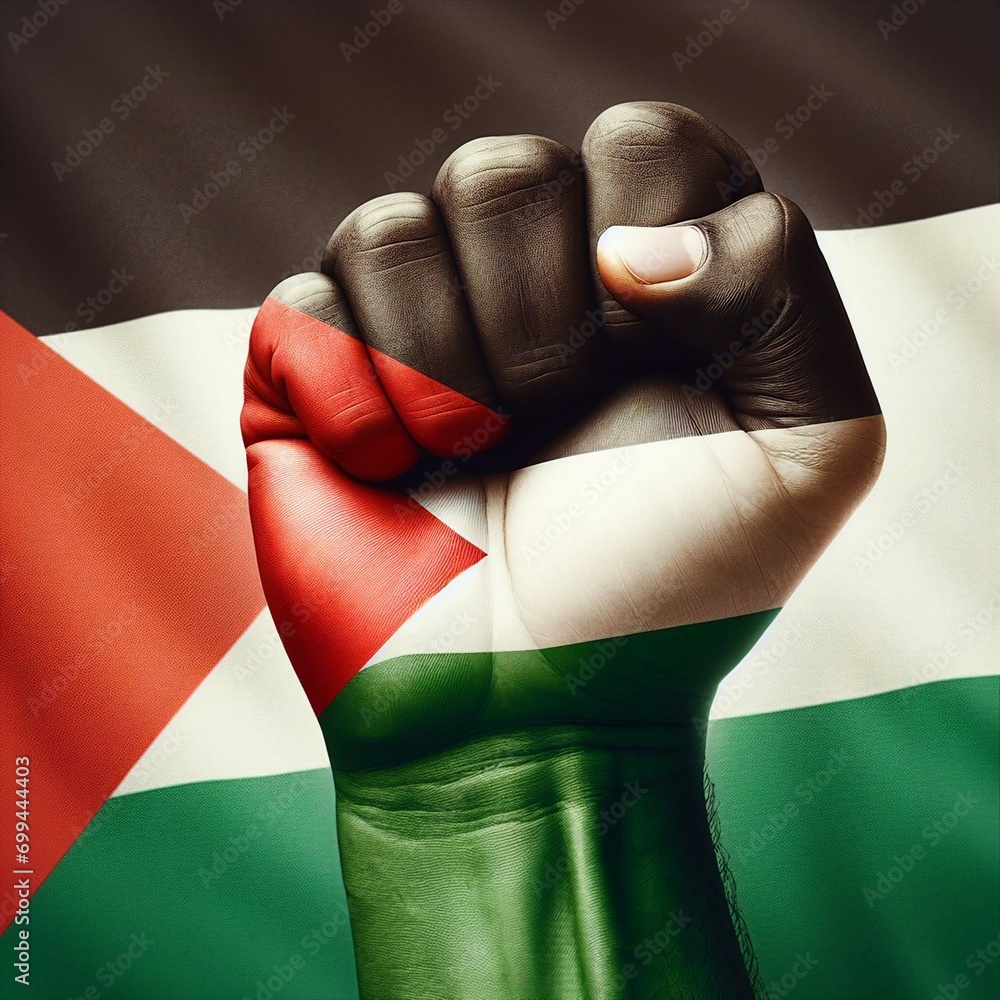 Palestine Flag Fist: Concept of Free Palestine Stock Illustration ...