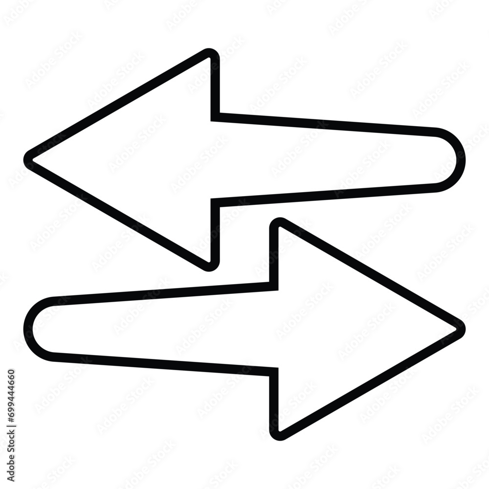 Exchange arrows horizontal stroke icon. Exchange icon symbol on white ...