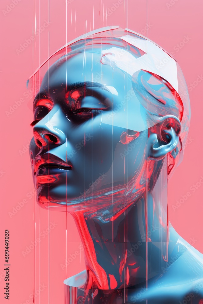 Human expression and the future in the style of futuristic imagery ...