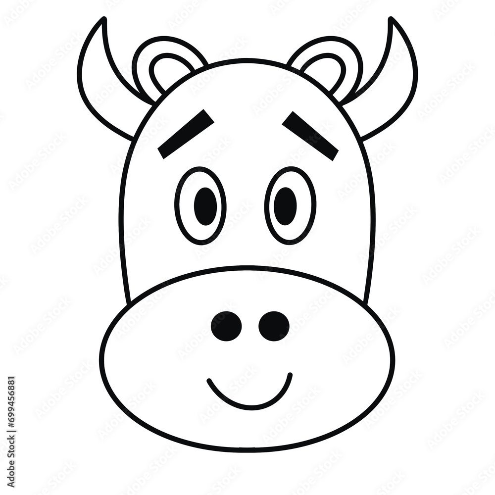 Cute cows switch back and forth. Hand drawn. Seamless animal animal ...