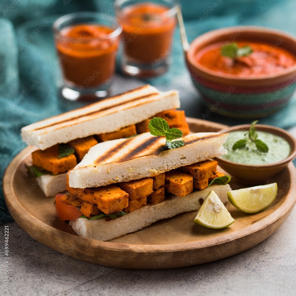 paneer tikka sandwich is a popular indian version of sandwich using ...