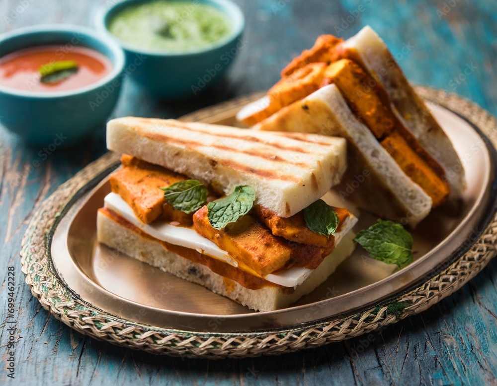 paneer tikka sandwich is a popular indian version of sandwich using ...