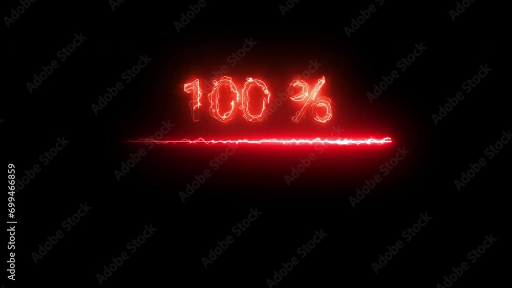 Neon and Fire Loading Bar 4k Animation Separated by Black Background ...