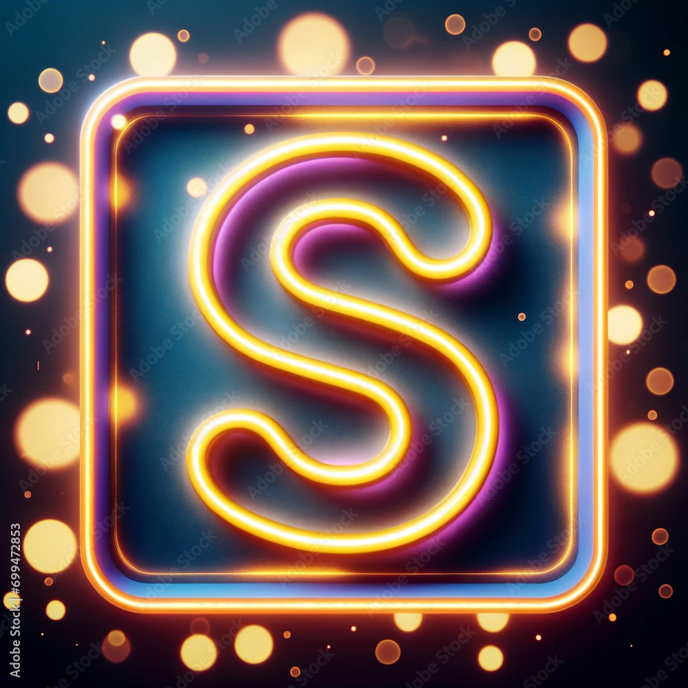 Spectral Neon Letter S, neon, letter S, curve, glowing, light, alphabet ...