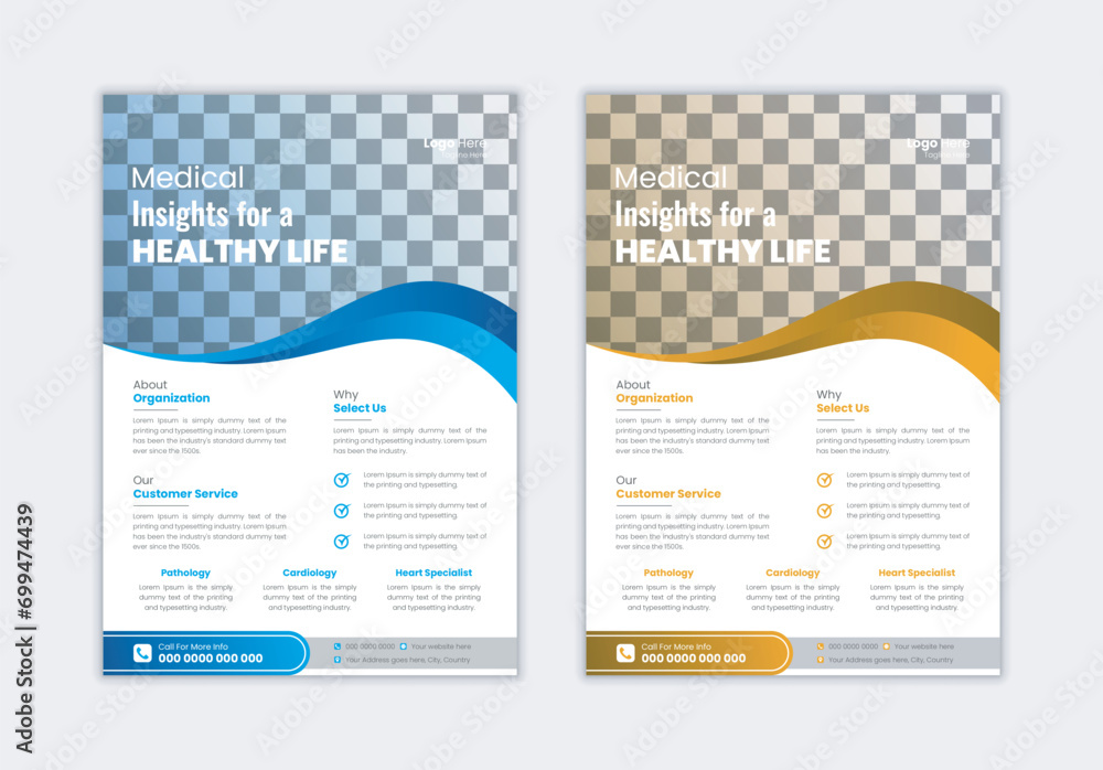 Medical Flyer template layout design. Corporate creative colorful ...