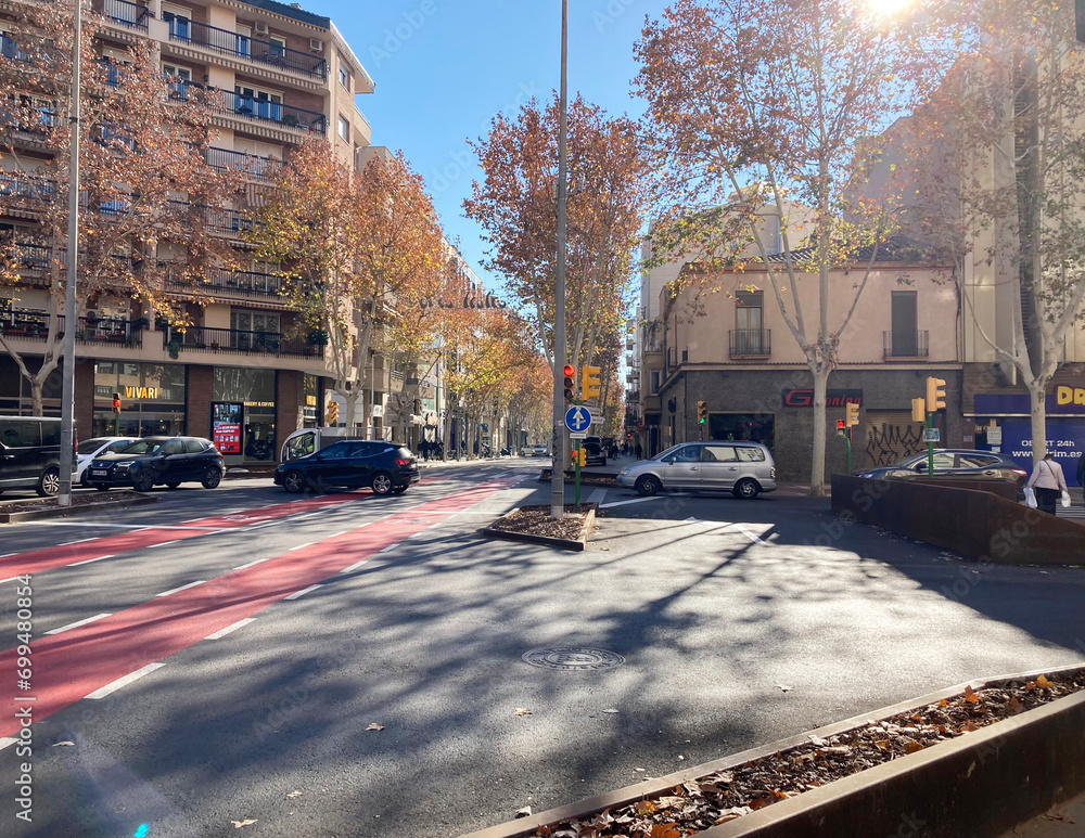 Centro de la ciudad de Sabadell, en el cruce de gran vía con La Rambla ...