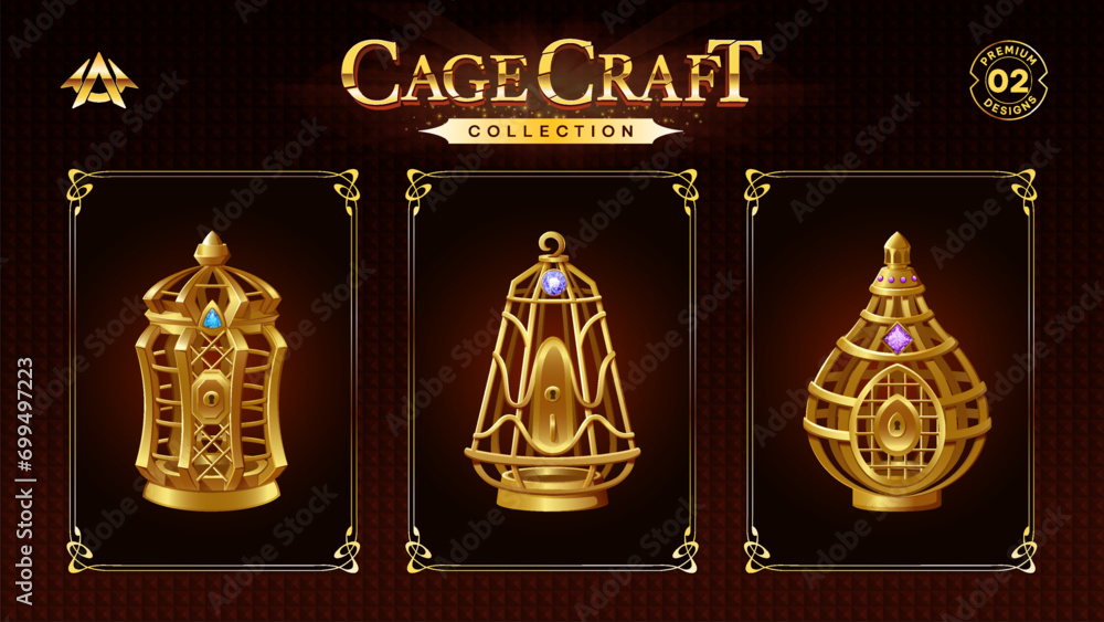 Cage Set Design for RPG and Medieval Game-Vector illustration design ...