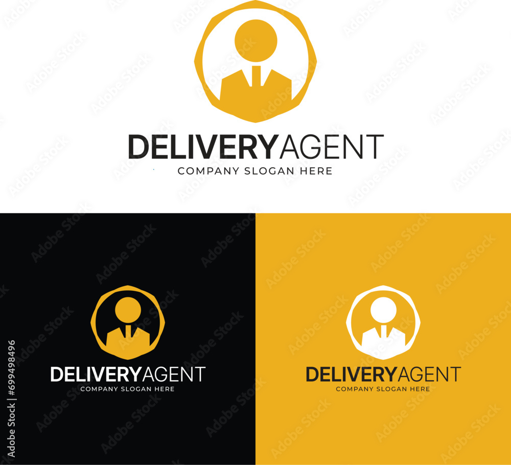 agent logo, delivery service logo, parcel delivery agent logo ...