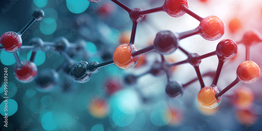 Molecules and biology biological concept 3d rendering computer digital ...