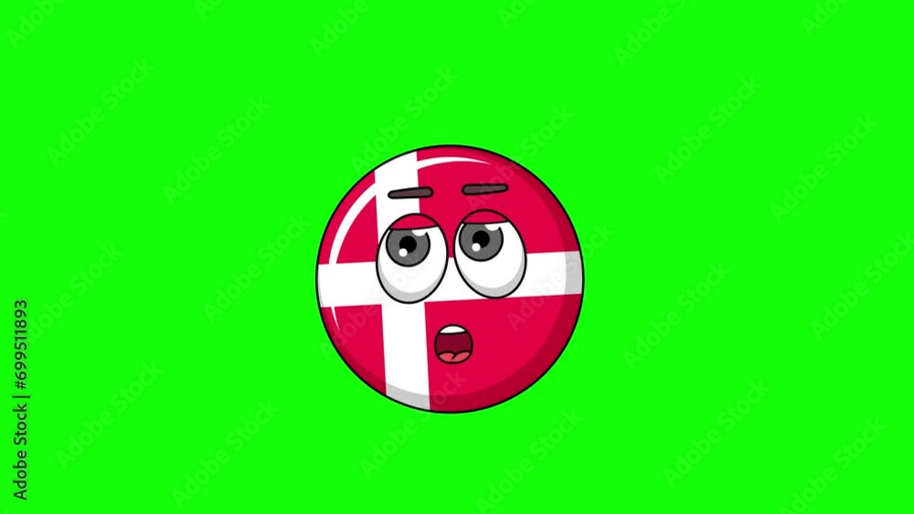 flag of denmark cartoon facing with rolling eye, emoji emoticon ...